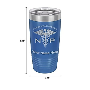 LaserGram 20oz Vacuum Insulated Tumbler Mug, NP Nurse Practitioner, Personalized Engraving Included (Dark Blue)