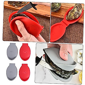 Seafood Shucking Tools 4pcs Silicone Oyster Clip silicone jar opener silicone gloves Silica gel Silicone Oyster Opener lobster Kitchen Gadgets seafood Kitchen Tool Opener Tools