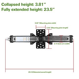 Weize Camper RV Trailer Stabilizer Leveling Scissor Jacks with Handle -24"- 5000lbs - Set of 2