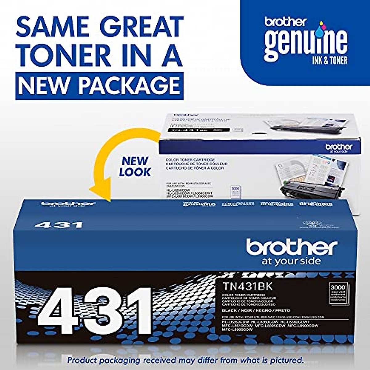 Brother Printer TN431BK Standard Yield Toner-Retail Packaging , Black