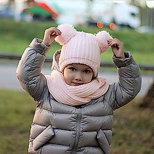 FURTALK Toddler Winter Hat Pom Beanie Fleece Lined Knit Hats for Baby Kids Boys Girls 1-3 Years