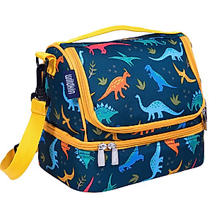 Wildkin Two Compartment Insulated Lunch Bag for Kids – School & Travel Ready - Jurassic Dinosaurs