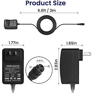 24 Volt 3-Prong for Razor Electric Scooter Charger, E100, E300, E200, E175, E300s, Rider 360, MX400, MX350, Dirt Quad, ZR350, PR200, Pocket Mod, Sports Mod, Go Kart, Replace for Part# W13112099014