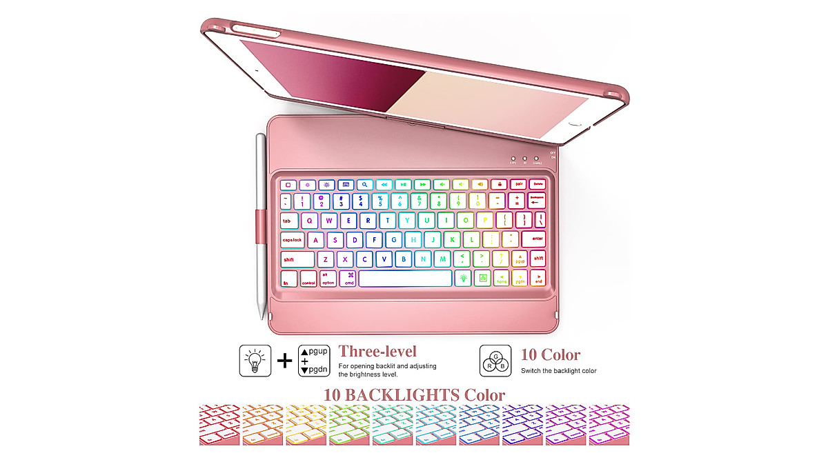 MMK® Keyboard Case for iPad 10.2 - 360° Rotatable & Backlit