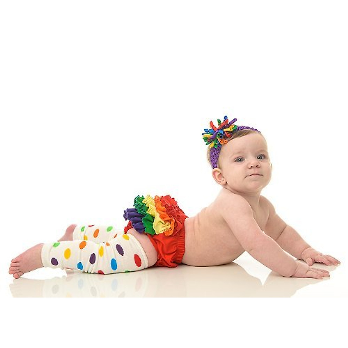 juDanzy Rainbow Polka Dot Baby and Toddler Leg Warmers