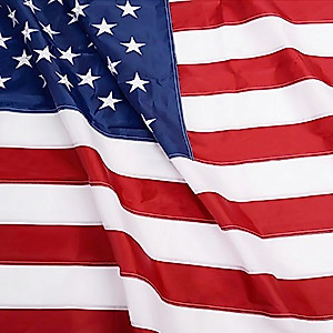 ANLEY EverStrong Series American US Flag 5x8 Foot Heavy Duty Nylon - Embroidered Stars and Sewn Stripes - 4 Rows of Lock Stitching - USA Banner Flags with Brass Grommets 5 X 8 Ft