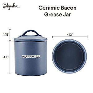Ayesha Curry Kitchenware Ceramics Bacon Grease Jar/Container, 21 Ounce, Anchor