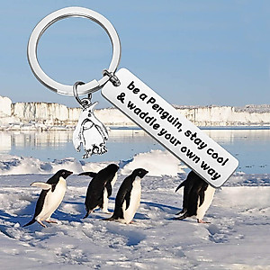 Gzrlyf Penguin Keychain Inspirational Penguin Gifts for Penguin Lovers Be a Penguin Stay Cool and Waddle Your Own Way (be a Penguin)