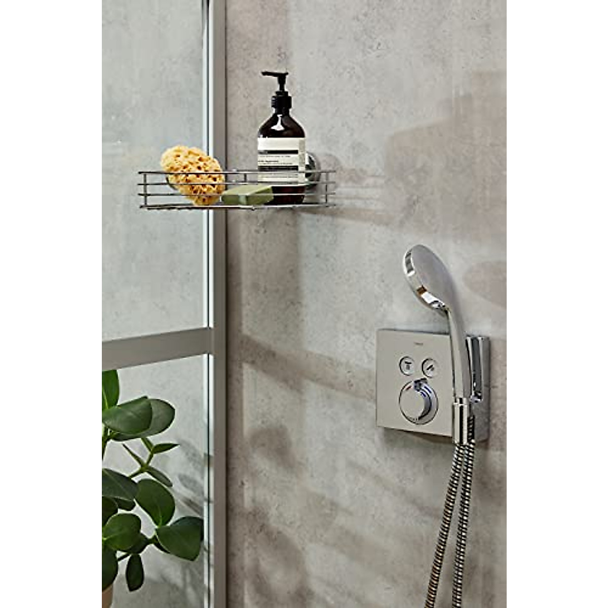Bari Shower Corner Shelf Vacuum-Loc, Shower Organizer, Shower Corner Caddy, Shower Holder Organizer, Shower Holder, adhesive Shower Shelf, Shampoo holder, rustproof, chrome steel