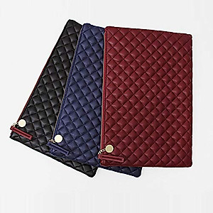 NIGEDU Quilted Diamond Pattern Women Day Clutch PU Leather Clutches Ladies Envelope Bag Luxury Party Evening Bags Large Purse (Blue)