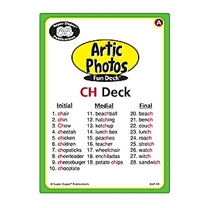 Super Duper Publications | Articulation Photos CH Sound Fun Deck Flash Cards | Educational Learning Resource for Children