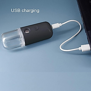 Kingsmile Nano Facial Mister,Moisturizing Nano Mist Sprayer, Portable Mini Nano Mister, Handy Lash Mister for Eyelash Extensions, Face Mister with 1OZ /30ML Visual Water Tank Black