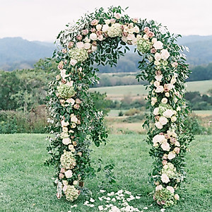 Metal Pergola Arbor, Outdoor Flower Garden Arch Trellis, Durable Steel Garden Arbor for Climbing Plants, Wedding Decoration, 7'8" H x 4'5" W