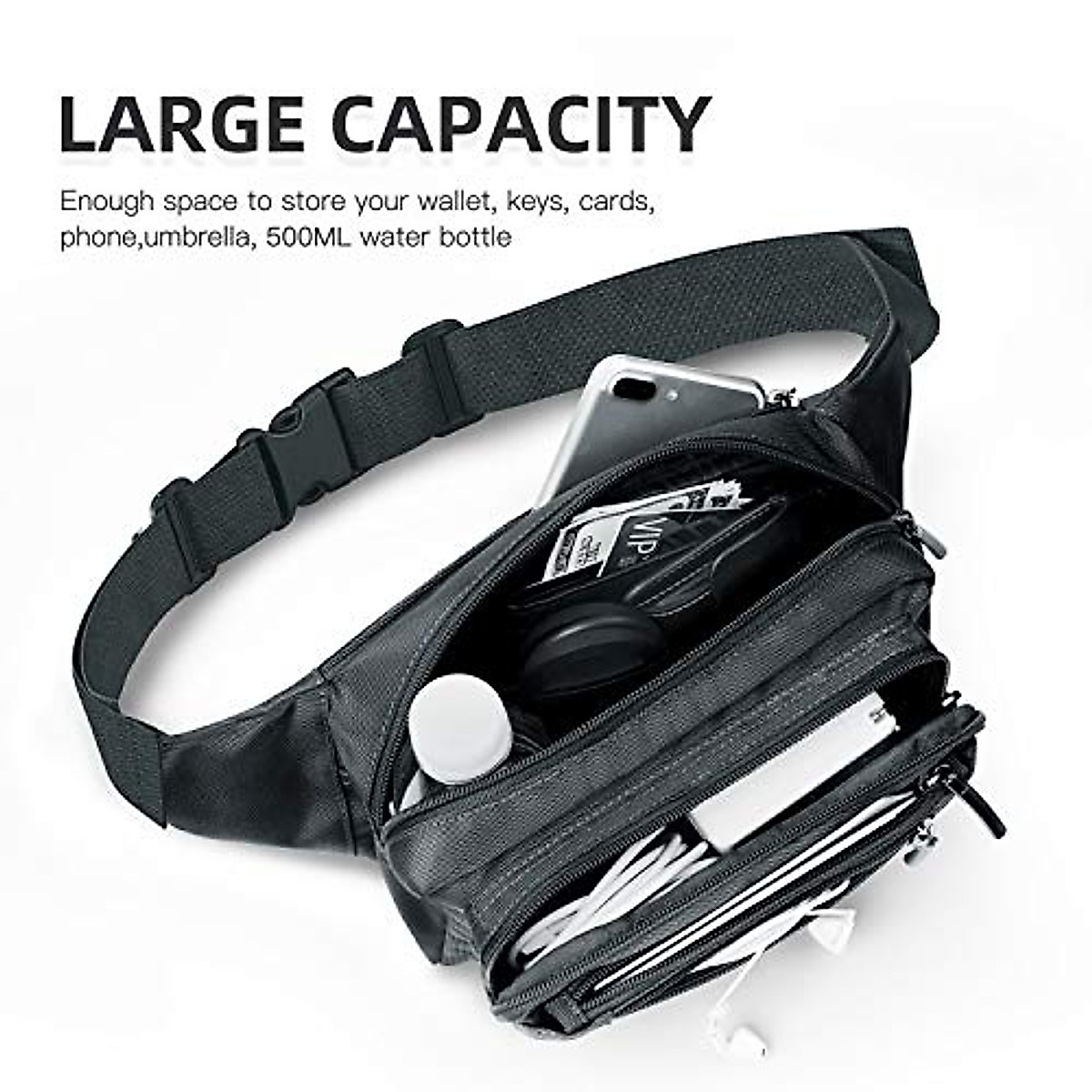 FREETOO Waist Pack Bag Fanny Pack for Men&Women Hip Bum Bag with Adjustable Strap for Outdoors Workout Traveling Casual Running Hiking Cycling (Gray-green)