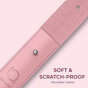 LADUORA Portable Facial Wand Carrying Case, Premium Vegan Leather Travel Holder Compatible Velve Facial Wand and Other Similar Sized Skincare Wands