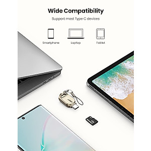 UGREEN USB C Micro SD Card Reader, Type C to Micro SD Card Adapter with Zinc Alloy External, Portable SD Card Reader USB C for TF Micro SDHC SDXC, Compatible with Samsung/Mac/iPad Pro/iPhone 15