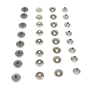Snap Fasteners，HKOO Snap Fasteners 100% Stainless Steel Boat Marine Canvas Upholstery Snaps Cap - Socket - Stud - Eyelet All Four Parts，15mm Cap (80 Pieces) (5/8＂Stainless Steel)