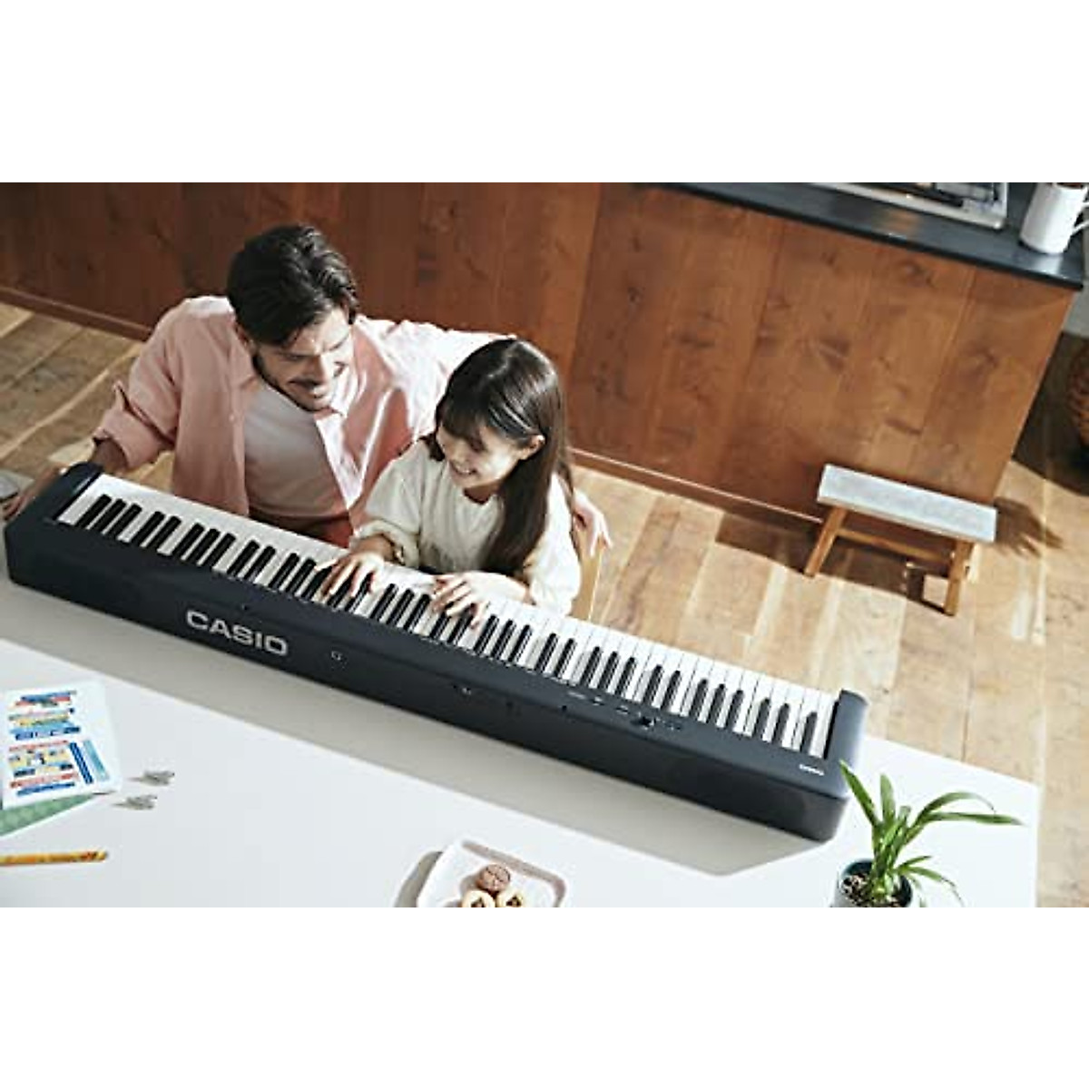 Casio CDP-S160 88-Key Compact Digital Piano - Black Bundle with Adjustable Stand, Bench, Instructional Book, Austin Bazaar Instructional DVD, Online Piano Lessons, and Polishing Cloth
