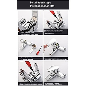 RXXR Single Faucet Handle Compatible with 35mm Tap Cartridge (Cartridge Stem 9 * 9mm) Faucet Replacement Handles Lever for Kitchen Basin Bathroom, Polished Chrome Finish