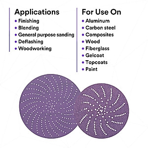 3M Xtract Cubitron II Hookit Paper Disc 732U, 77557, 80+ to 220+, 6 in, 15 Piece Multi-Pack Sanding Disc, Aluminum, Carbon Steel, Composites, Fiberglass, Topcoats and Paint