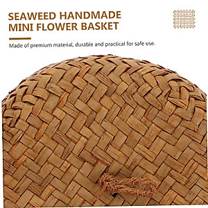 Cabilock Flower Basket Camping Storage Containers Storage Baskets Storage Bins for Pantry Baskets for Storage Woven Storage Seagrass Belly Basket Gift Packing Baskets Gift Box Egg