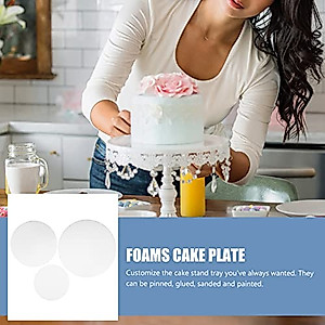 Anneome 9 Pcs Foam Cake Base Diy Cake Circle Cupcake Round Serving Tray Diy Craft Foam Circle Round Cake Pan Cake Circles Decor Fondant Cake Practice Tray Extra Hard Model White