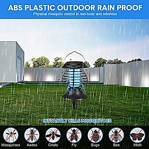 4 Pack Solar Bug Zapper Outdoor Waterproof Mosquito Zapper Outdoor Mosquito Repellent Trap Solar Powered Bug Lights for Outside Fly Mosquito Killer Outdoor for Home Camping Backyard (Novelty Style)