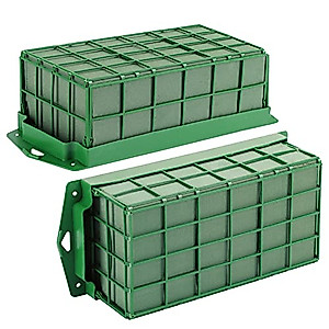 HongWay 2 Pieces Floral Foam Cage Flower Holder with Floral Foam for Fresh Flower Arrangement and Wedding Holiday Decorations