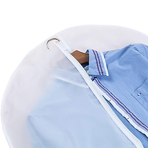 Mskitchen Clear Garment Bags Clothes Covers Protecting Dusts (set Of 12) For Storage Plastic Garment Bags Hanging Clothes Bags with Zipper Gown Garment Bag for Long Dresses - 24'' X 60''/12 Pack