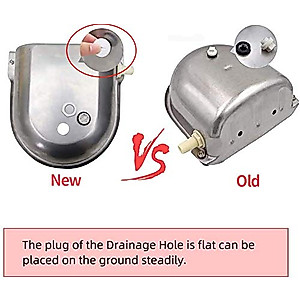 Upgraded Stainless Steel Automatic Livestock Waterer Bowl with Float Valve and Extra Drain Plug, Farm Grade Stock Water Trough for Horse,Goat, Dog,Pig Water(Comes with 2 Drain Plugs)