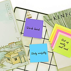 Sticky Notes 3x3, 6 Color Bright Colorful Sticky Pad, 6 Pads/Pack, 100 Sheets/Pad, Self-Sticky Note Pads (Yellow, Green, Blue, Orange, Pink, Rose)