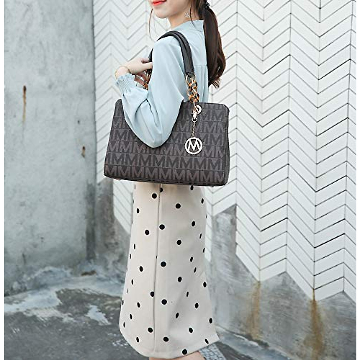 MKF Collection Crossbody Satchel Tote Handbag for Women, Shoulder Bag Vegan Leather Pocketbook – Top Handle Ladies Purse