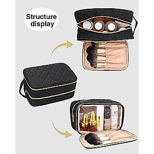 MONSTINA Makeup Bag for Women,Two layer Pouch Bag