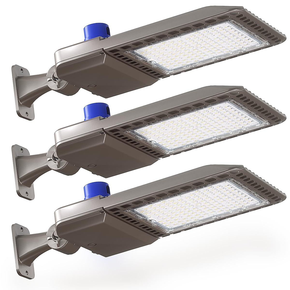 YXL LED Parking Lot Light, 200W LED Shoebox Light with Dusk to Dawn Photocell,28000LM 5000K Daylight Arm Mount, IP65 Waterproof, LED Area Light for Parking Lot Sports Stadium, 3 Pack