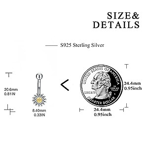 POPLYKE 925 Sterling Silver Daisy Belly Button Rings Flower Navel Rings for Women Belly Ring Body Piercing Jewelry