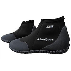 NeoSport Wetsuits Premium Neoprene 3mm Low Top Pull On Boot, Black, 4 - Water Shoes, Surfing & Diving
