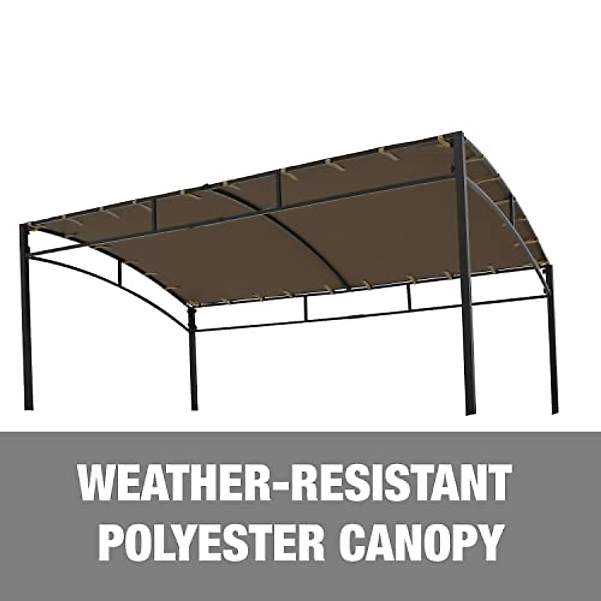 Bliss Hammocks Bliss Outdoors BCA-100 85in BBQ Grill Gazebo Canopy w/Serving Shelf, Steel Construction, Weather-Resistant, Sun-Shade, Bronze