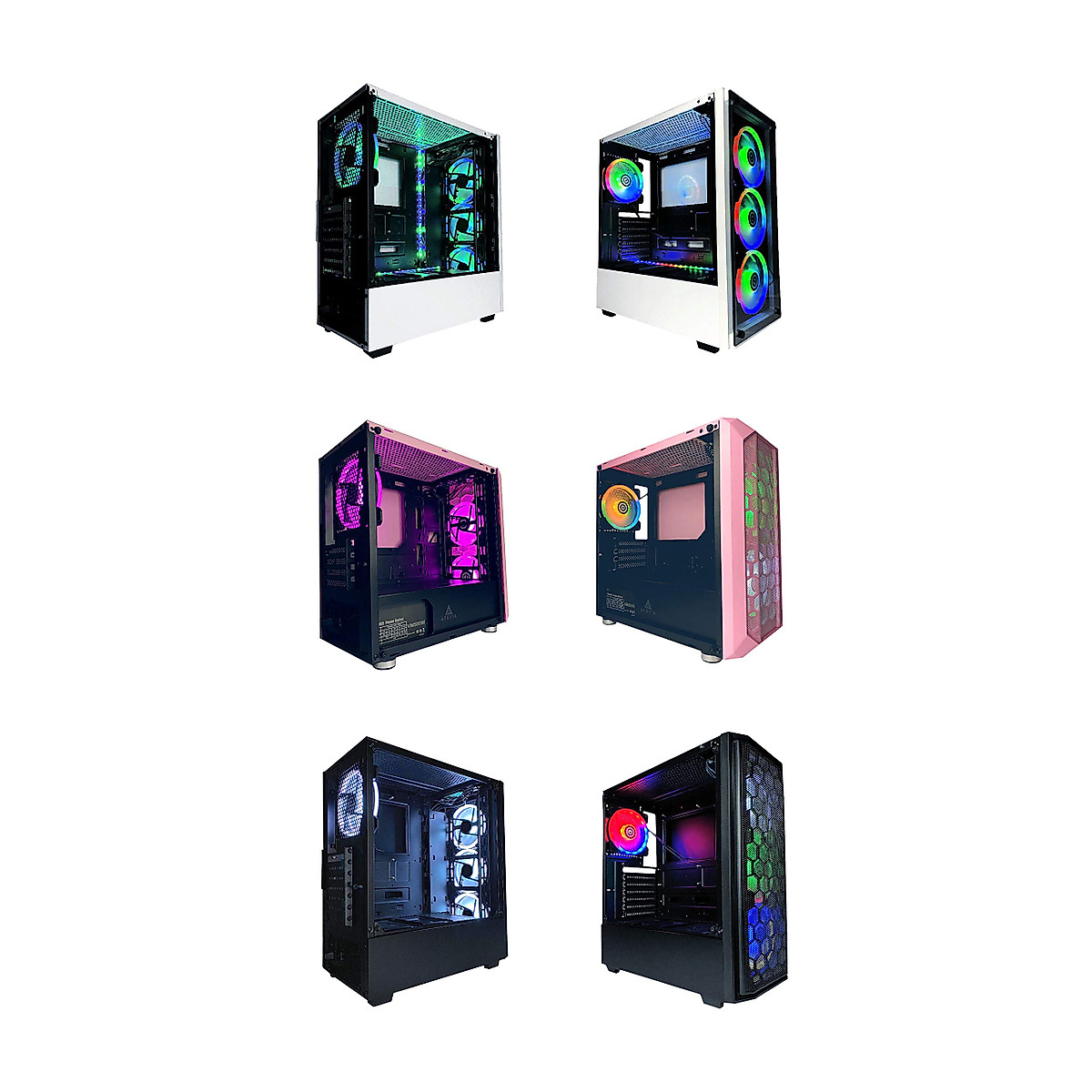 Apevia TL42-RGB Twilight 120mm Silent Dual-Ring RGB Color Changing LED Fan with Remote Control, 28x LEDs & 8X Anti-Vibration Rubber Pads w/ 2 Magnetic LED Strips (4+2-pk)