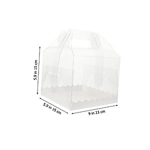 Zerodeko 10pcs Boxes Portable Cake Box Disposable Containers Food Containers Disposable Mini Boxes Bakery Boxes Containers with Lids Transparent Bakery Box Candy Packing Box Cake Container