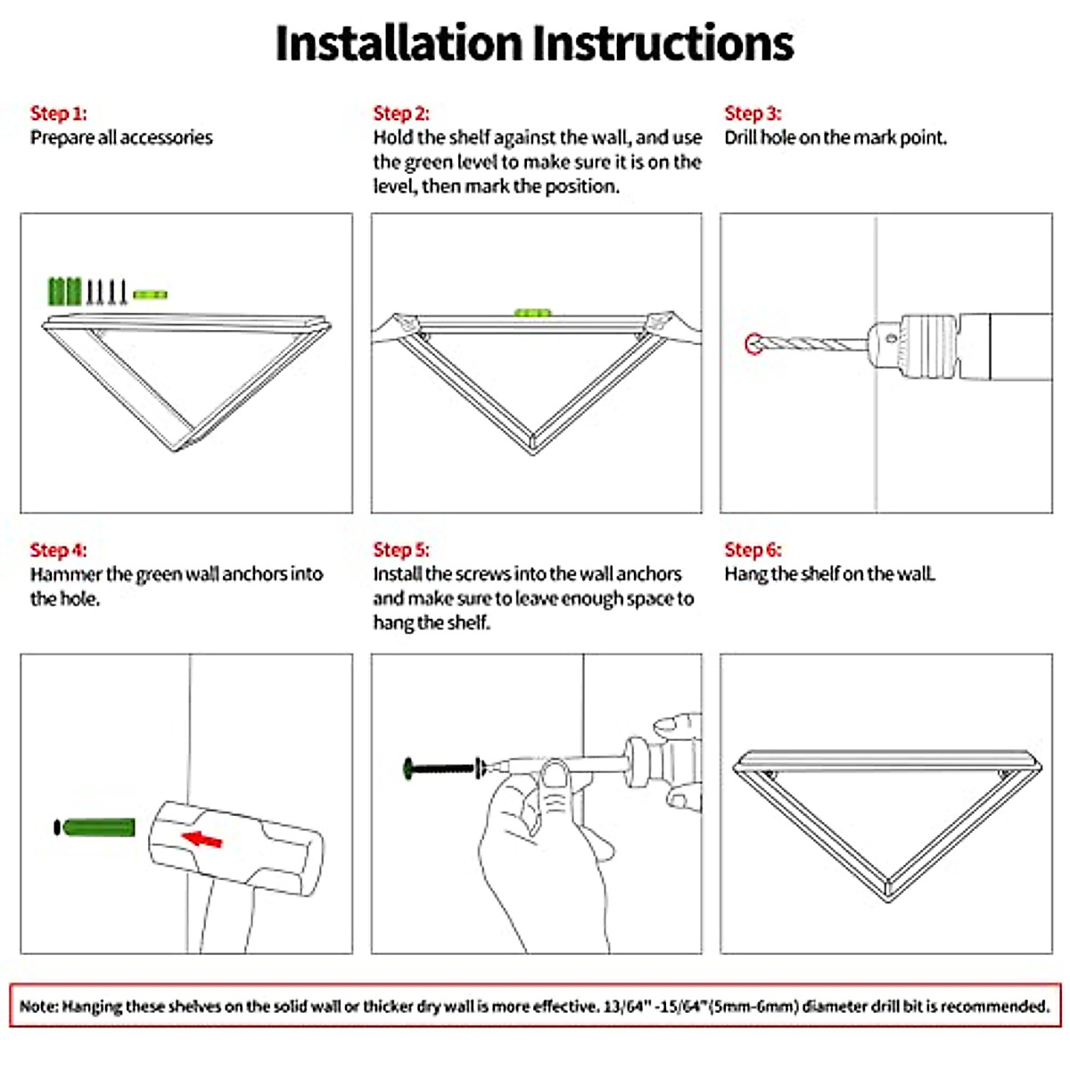 EXYGLO Triangle Floating Wall Mounted Shelves for Plants Storage Bathroom Bedroom Living Room, Set of 2