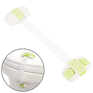 Child Safety Locks, Adjustable S Latches to Cabinets, Drawers, Cupboard, Oven, Fridge, Closet, Seat, Door, Window, No Tools or Drilling Required (Green)