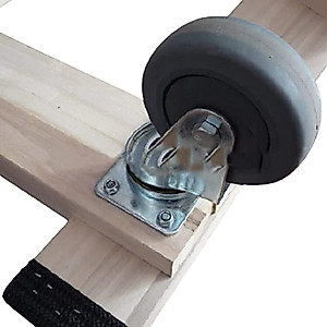 PRIMEPACK SUPPLIES H Frame Oak 4-Wheel Movers Dolly for Moving Supplies with Full Length Rubber Tread Dual Rail and Gray Wheel (18x30)