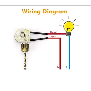 Pull Chain Switch, ZE-109 Ceiling Fan Light Switch, On-Off Speed with Pull Chain Compatible with Ceiling Light Fans, Lamps and Wall Lights. (Bronze)