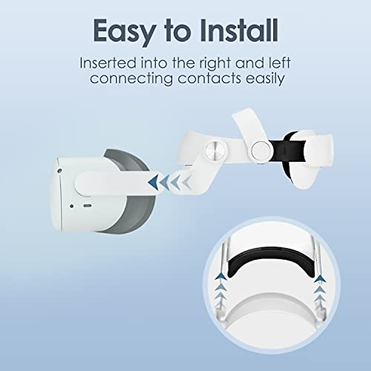 Elite Strap for Oculus 2 Accessories, Adjustable and Lightweight Head Strap for Enhanced Support & Balance Weight in VR