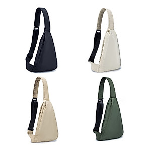 Croogo Shoulder Strap Backpack Thin Chest Sling Bag Foldable Personal Bags,Green