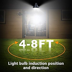 RIUVAO Motion Sensor Light Bulbs 60W（500W Equivalent E26 5000K, Motion Activated Dusk to Dawn Led Corn Light Bulb for Porch Basement Garage, Sensing and Always-ON Two Working Mode Selection