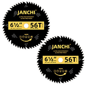 2Pack 6.5-Inch 56T Track Saw Blade, Ultra High Efficiency, Ultra Fine Finishing, 1.5mm Thin-Kerf, Compatible with Makita Plunge Saw, DEWALT Tracksaw, Wen Track Saw