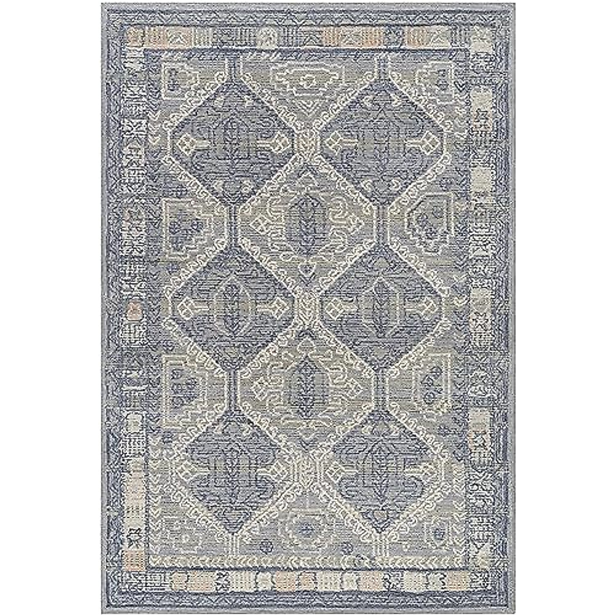Mark&Day Area Rugs, 8x10 Buffalo Center Traditional Medium Gray Area Rug, Grey White Beige Carpet for Living Room, Bedroom or Kitchen (8' x 10')