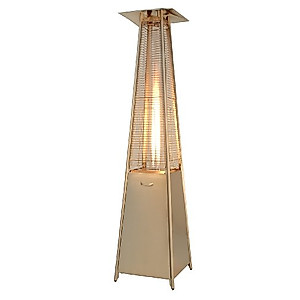 Hiland HLDSO1-GTSS 91-Inch Tall Quartz Glass Tube Heater - Silver