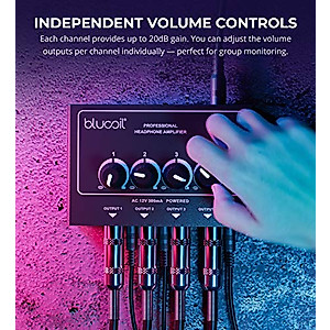 Audio-Technica ATH-M30x Professional Studio Monitor Headphones for Studio Tracking and Mixing (Black) Bundle with Blucoil 4-Channel Headphone Amplifier, and 6-FT Headphone Extension Cable (3.5mm)